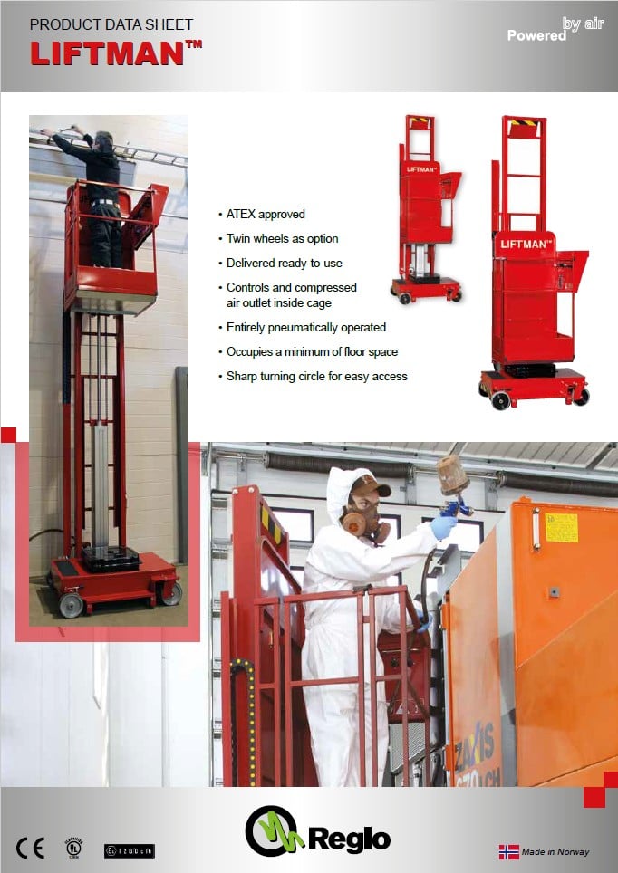 LIFTMAN™ – Compact pneumatic personnel lift for paint shops | ATEX ...